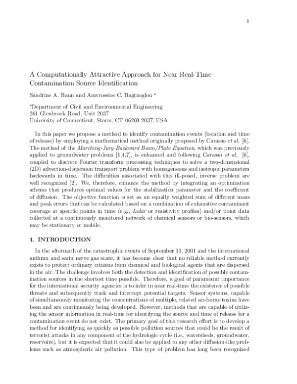 (PDF) A computationally attractive approach for near real-time contamination source ...