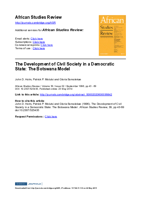 (PDF) The Development of Civil Society in a Democratic State: The ...