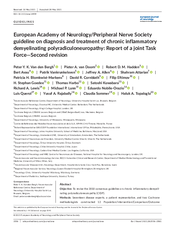 (PDF) European Academy of Neurology/Peripheral Nerve Society guideline ...