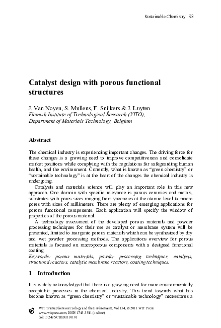 (PDF) Catalyst design with porous functional structures