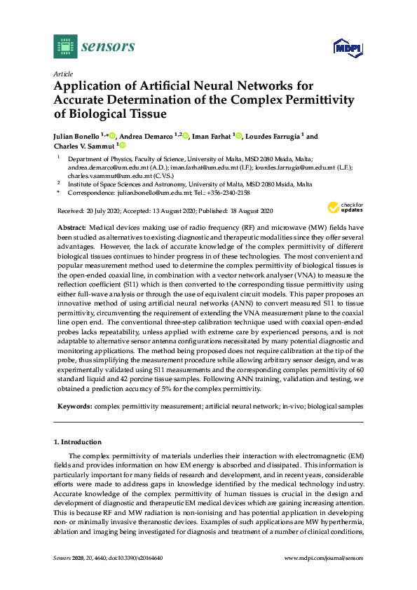 (PDF) Application of Artificial Neural Networks for Accurate Determination of the Complex ...