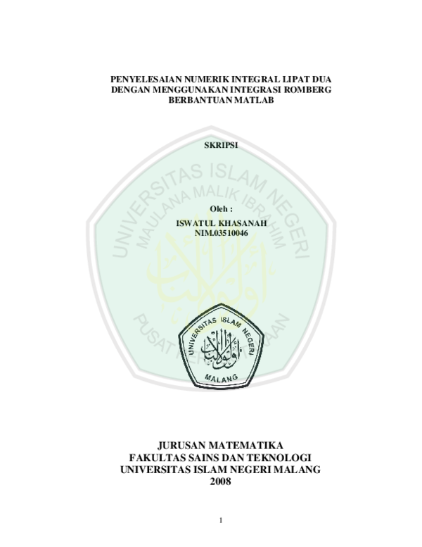 (PDF) Penyelesaian numerik integral lipat dua dengan menggunakan ...