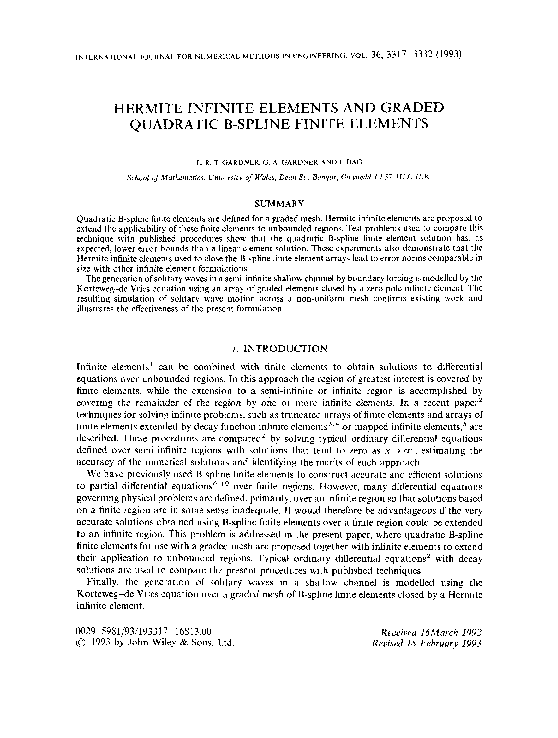 (PDF) Hermite infinite elements and graded quadratic B‐spline finite ...