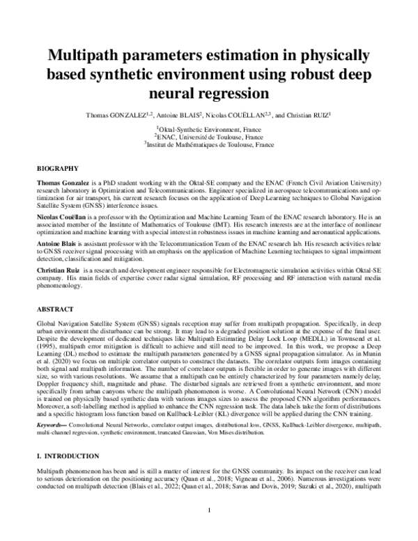 Pdf Multipath Parameters Estimation In Physically Based Synthetic Environment Using Robust