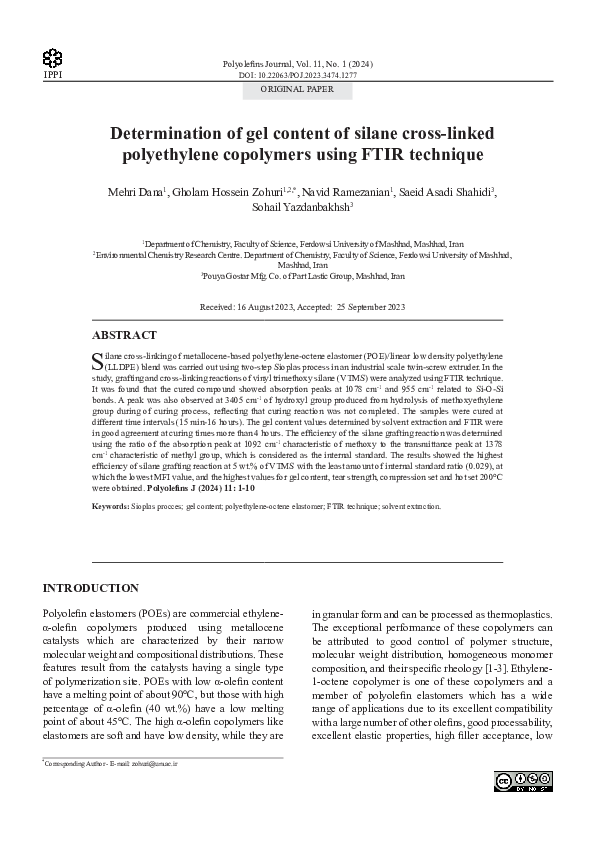 (PDF) Determination of gel content of silane cross-linked polyethylene ...