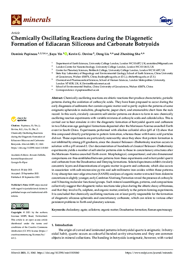 (PDF) Chemically Oscillating Reactions during the Diagenetic Formation ...
