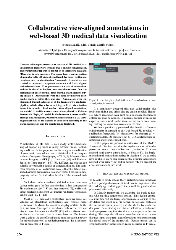 (PDF) Collaborative view-aligned annotations in web-based 3D medical data visualization