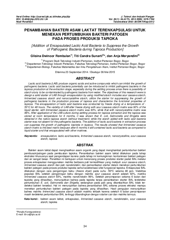 (PDF) Penambahan Bakteri Asam Laktat Terenkapsulasi Untuk Menekan ...