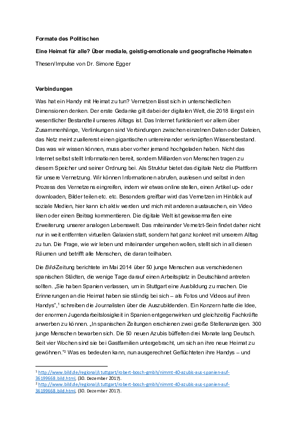 (PDF) Eine Heimat für alle? Über mediale, geistig-emotionale und ...