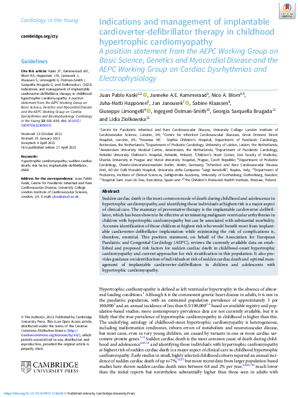 (PDF) Indications and management of implantable cardioverter ...