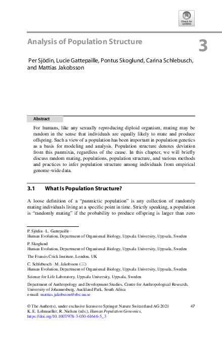 Pdf Analysis Of Population Structure