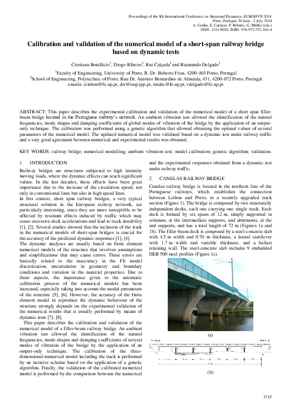 (PDF) Calibration and validation of the numerical model of a short-span railway bridge based on ...