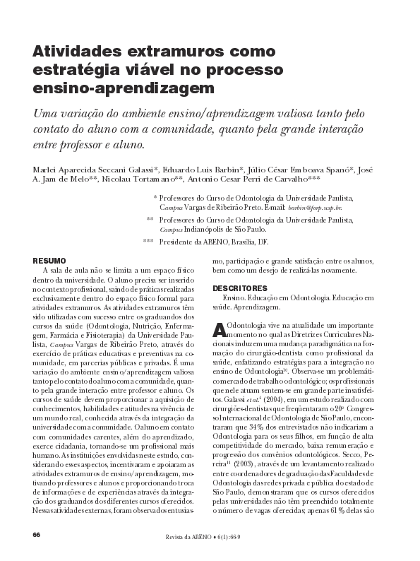 (PDF) Extramural activities as a viable strategy in the teaching ...