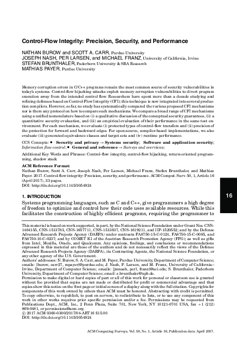(PDF) Control-Flow Integrity