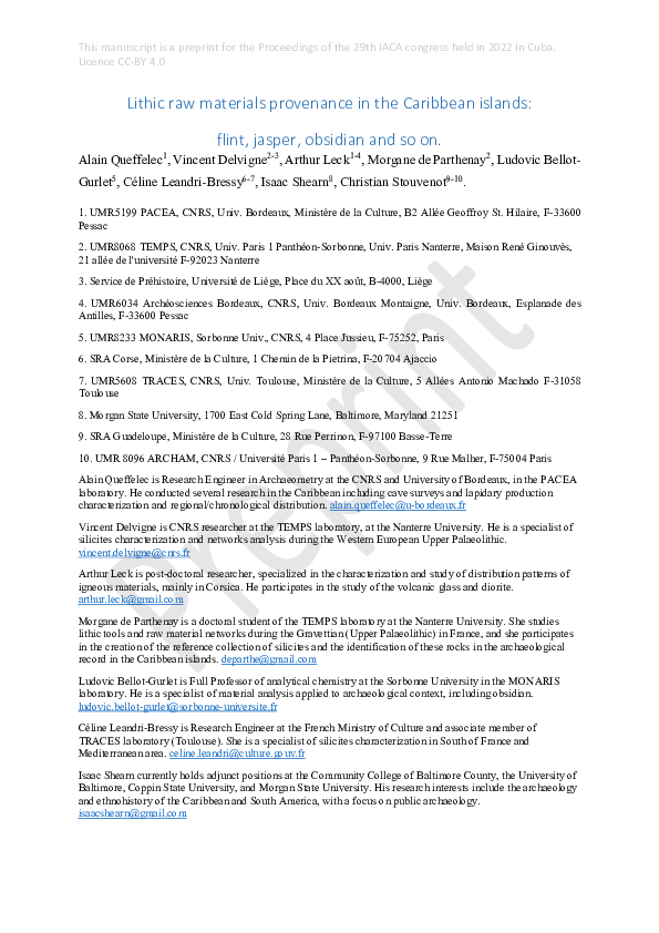 (PDF) Lithic raw materials provenance in the Caribbean islands: flint ...