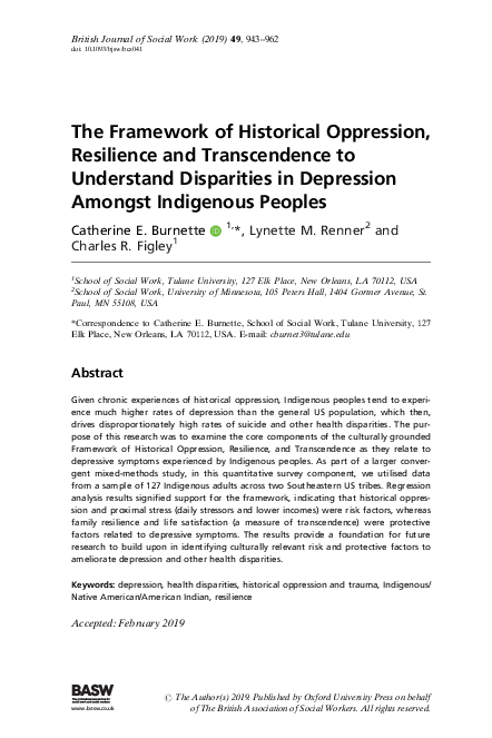 (PDF) The Framework of Historical Oppression, Resilience and ...