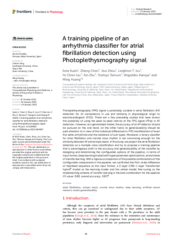 Pdf A Training Pipeline Of An Arrhythmia Classifier For Atrial