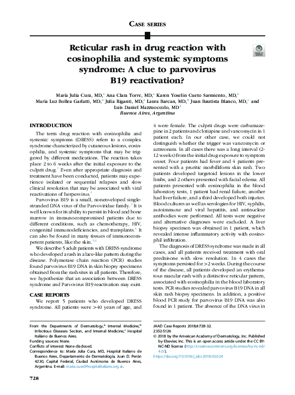 (PDF) Reticular rash in drug reaction with eosinophilia and systemic ...