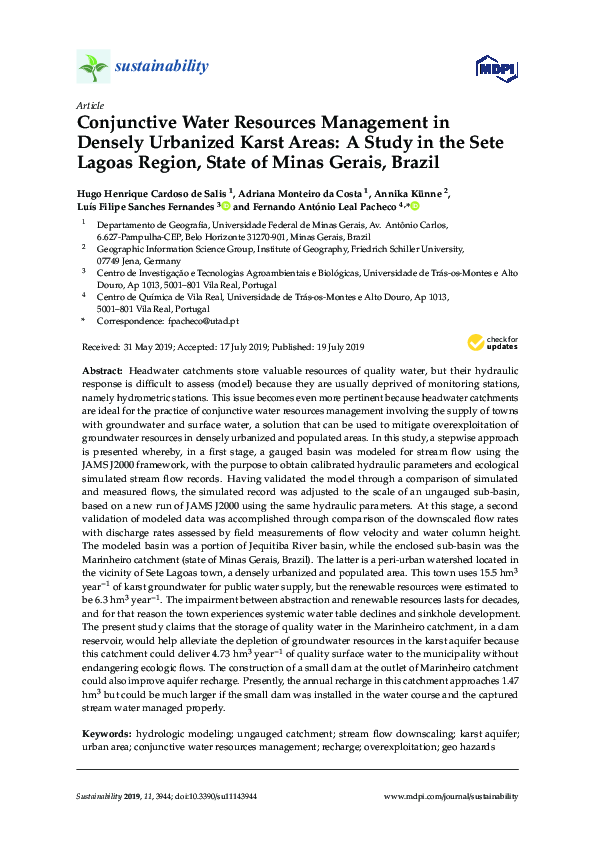 (PDF) Conjunctive Water Resources Management in Densely Urbanized Karst ...