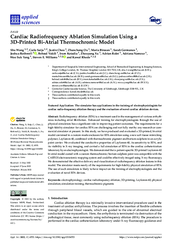 (PDF) Cardiac Radiofrequency Ablation Simulation Using a 3D-Printed Bi ...