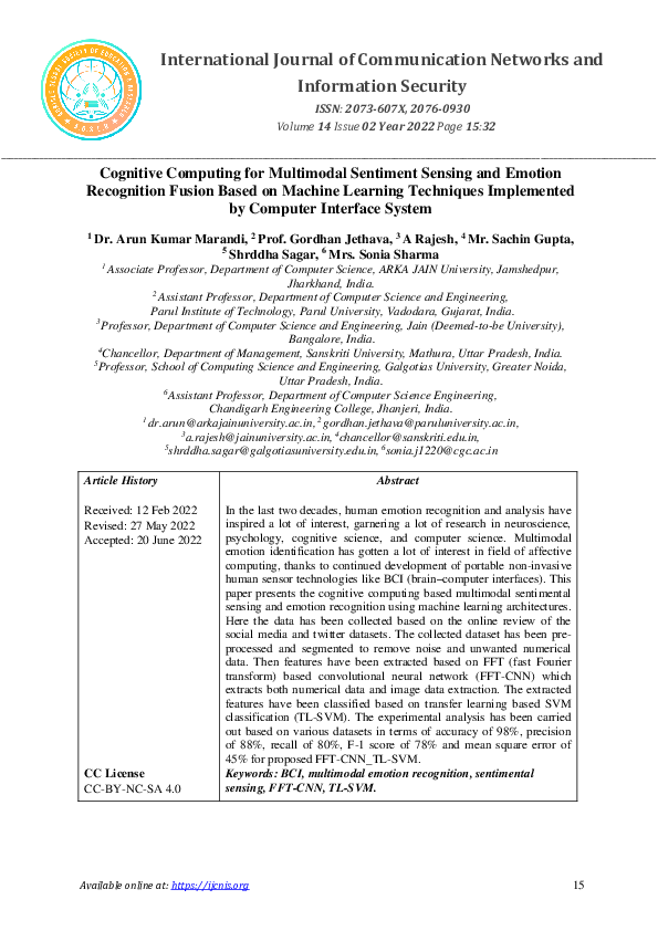 (PDF) Cognitive Computing for Multimodal Sentiment Sensing and Emotion Recognition Fusion Based ...