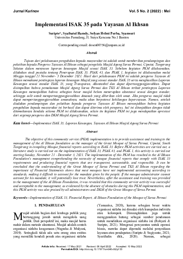 (PDF) Implementasi ISAK 35 pada Yayasan Al Ikhsan