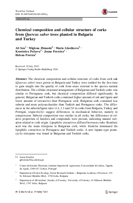 (PDF) Chemical composition and cellular structure of cork from ...