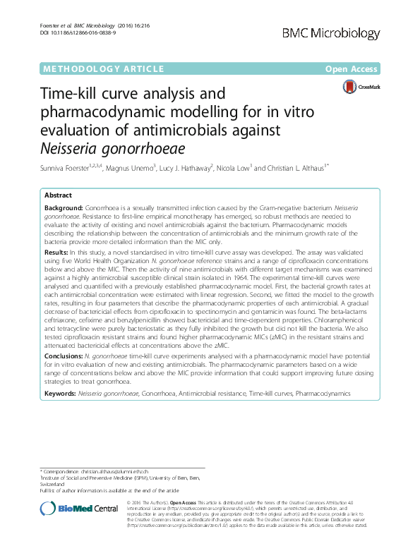(PDF) Time-kill curve analysis and pharmacodynamic modelling for in ...