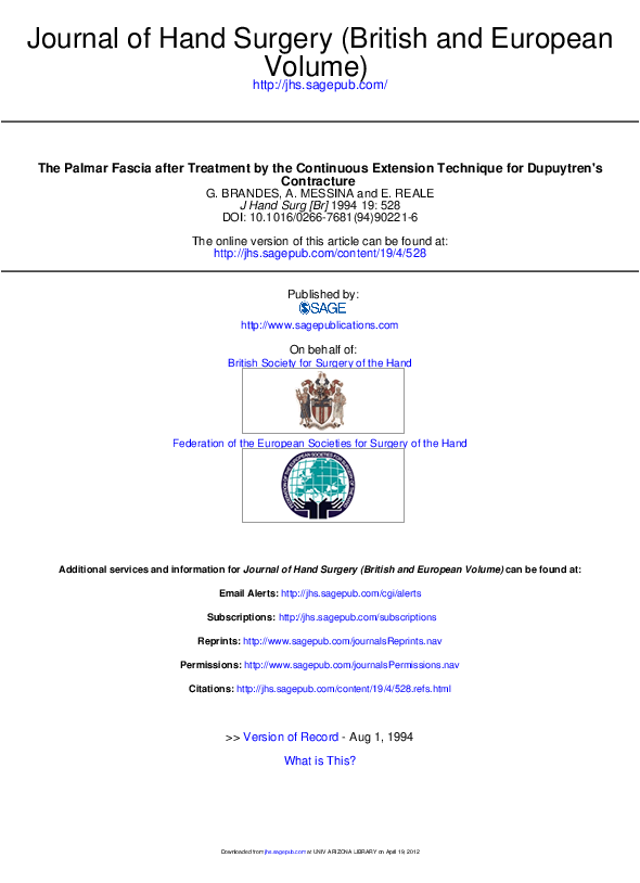 (PDF) The Palmar Fascia after Treatment by the Continuous Extension ...