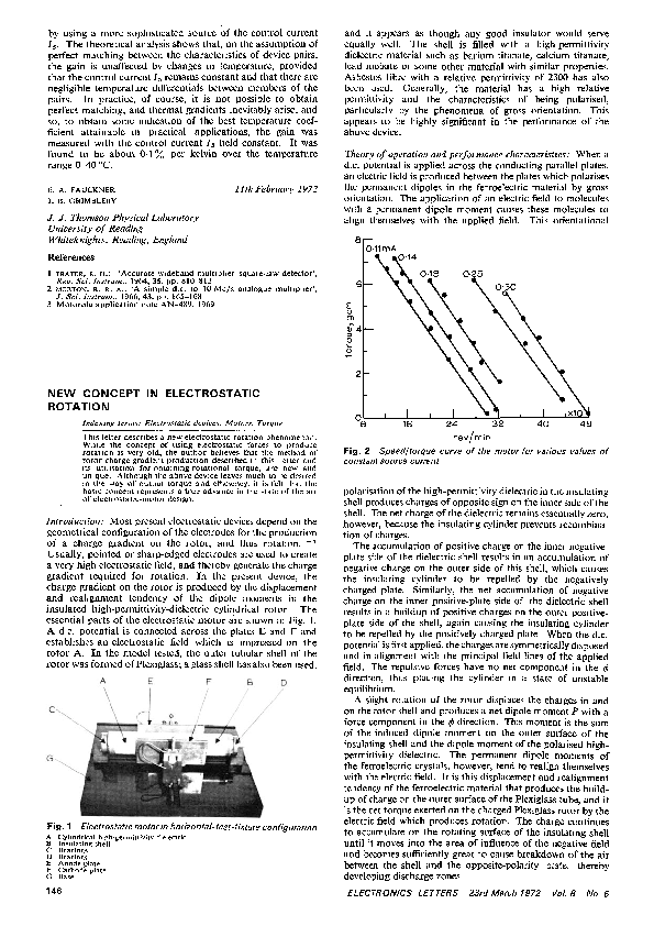 (PDF) New concept in electrostatic rotation