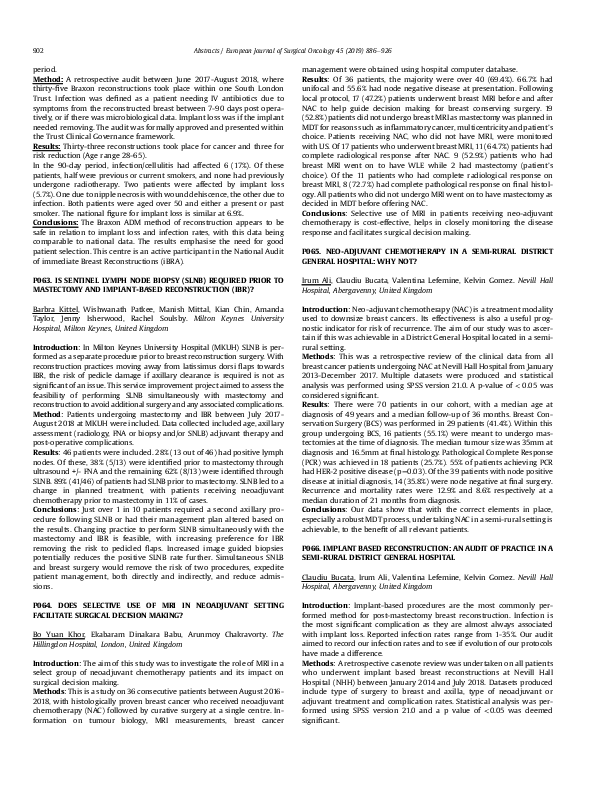 (PDF) P066. Implant Based Reconstruction: An Audit of Practice in a Semi-Rural District General ...