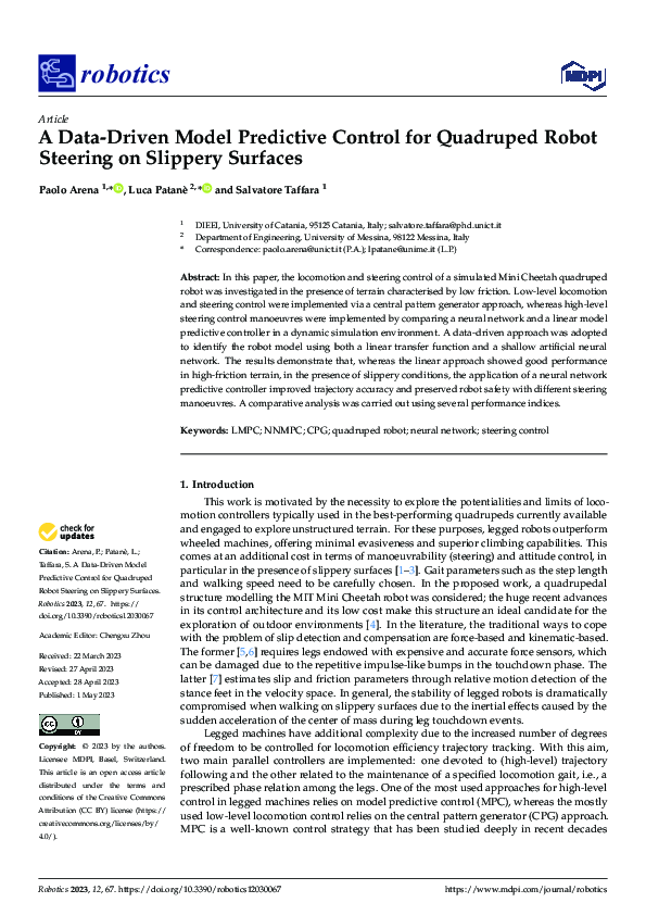 (PDF) A Data-Driven Model Predictive Control for Quadruped Robot ...