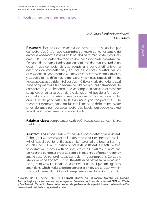 (PDF) La evaluación por competencias
