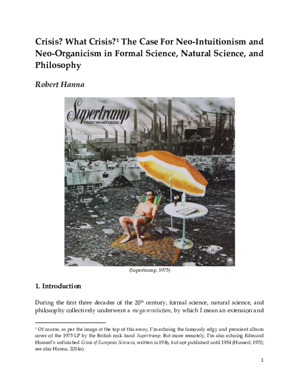 (PDF) Crisis? What Crisis? The Case For Neo-Intuitionism and Neo ...