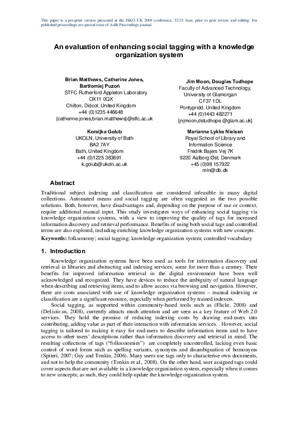 (PDF) An evaluation of enhancing social tagging with a knowledge ...