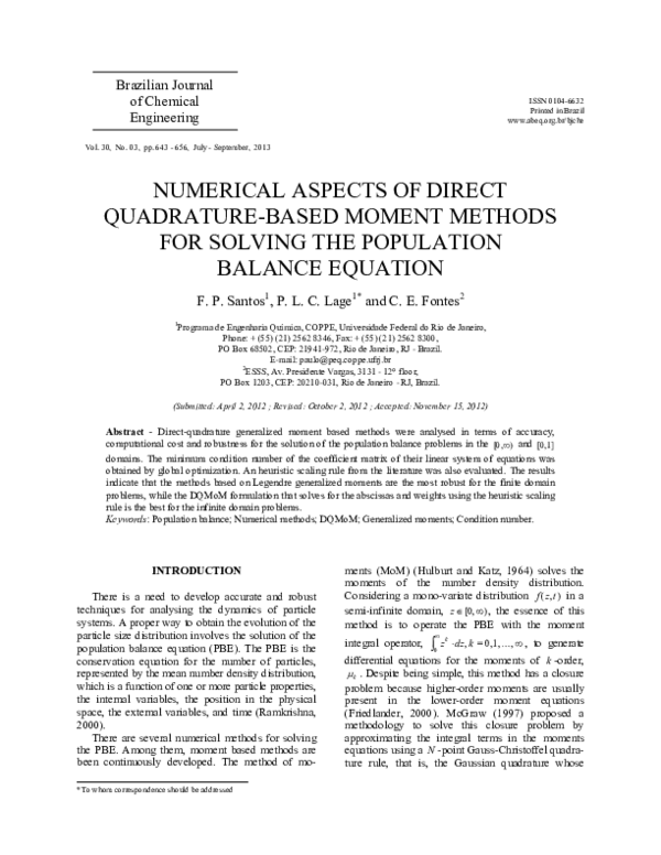 (PDF) Numerical aspects of direct quadrature-based moment methods for solving the population ...