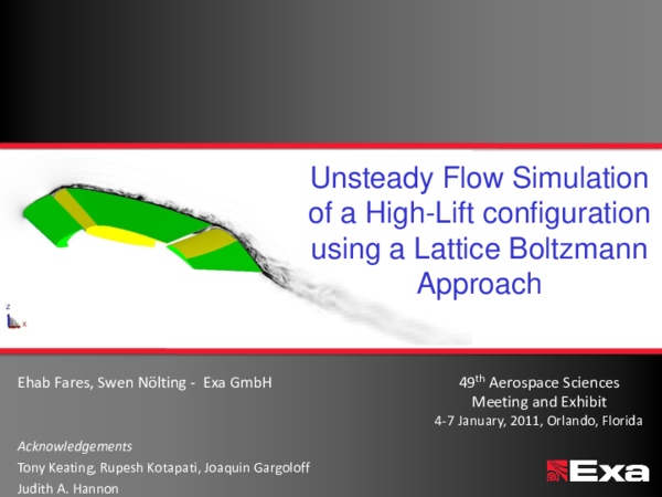 (PDF) Unsteady Flow Simulation of a High-Lift configuration using a ...
