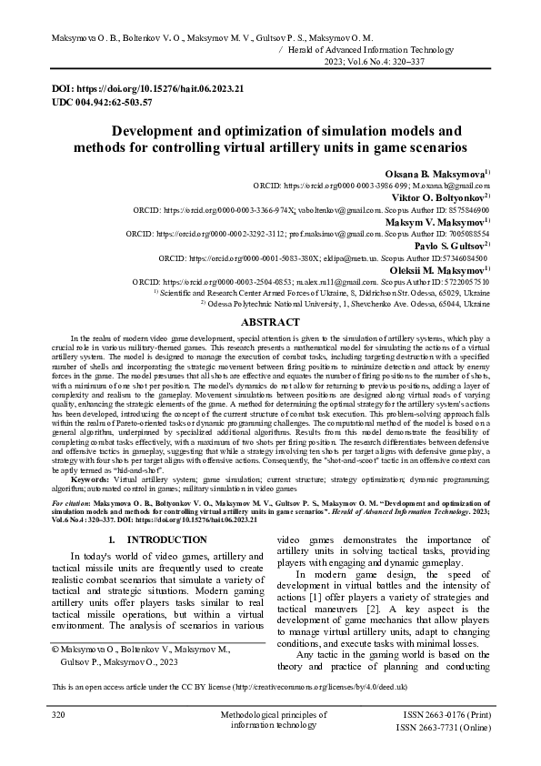 (PDF) Development and optimization of simulation models and methods for ...
