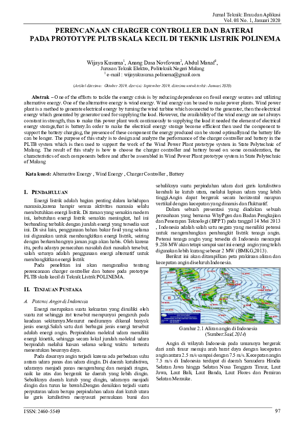 (PDF) Perencanaan Charger Controller Dan Baterai Pada Prototype PLTB ...