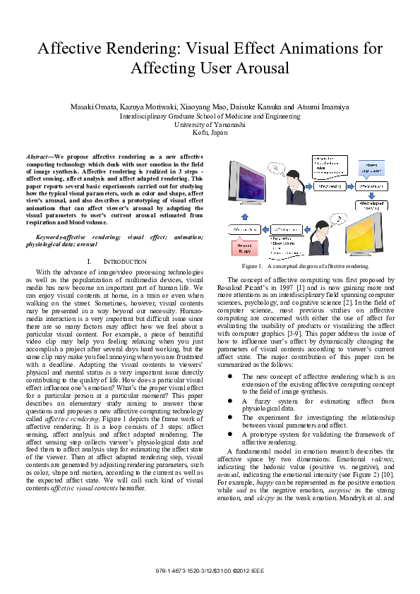 (PDF) Affective rendering: Visual effect animations for affecting user ...