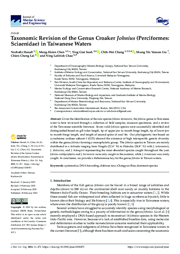 (PDF) Taxonomic Revision of the Genus Croaker Johnius (Perciformes ...