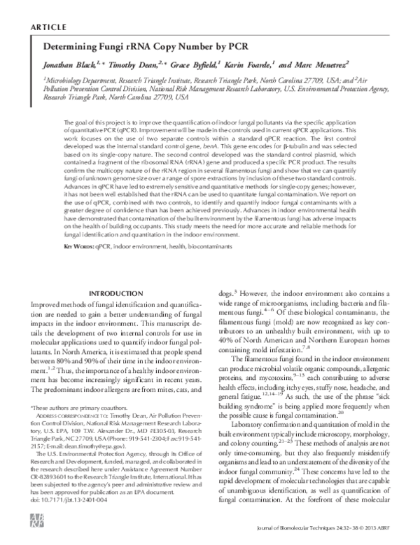 (PDF) Determining Fungi rRNA Copy Number by PCR