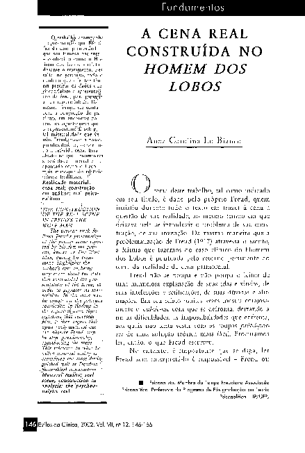 (PDF) The construction of the real scene in Freud's The Wolf Man