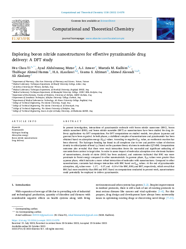 (PDF) Exploring boron nitride nanostructures for effective pyrazinamide ...