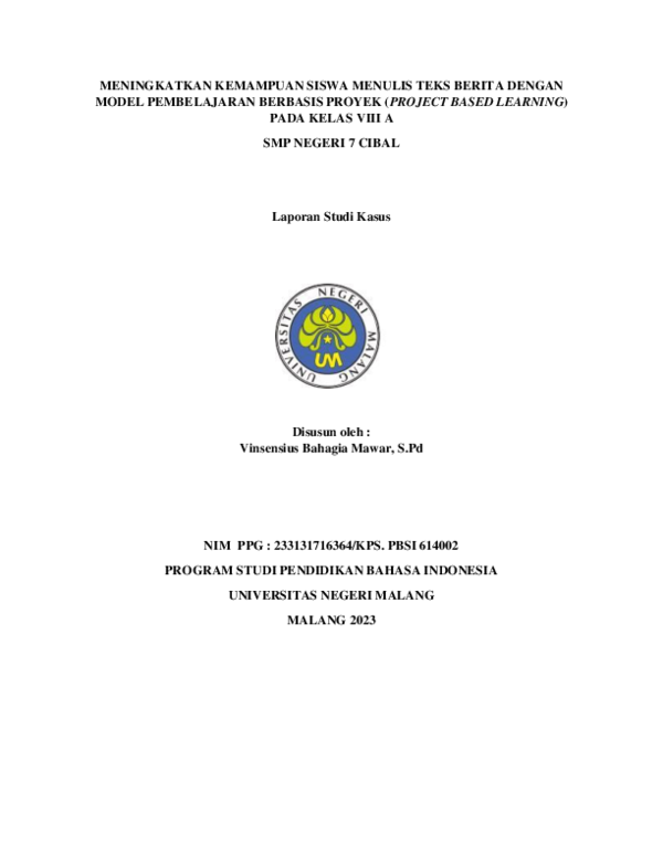 (PDF) MENINGKATKAN KEMAMPUAN SISWA MENULIS TEKS BERITA DENGAN MODEL PEMBELAJARAN BERBASIS PROYEK ...