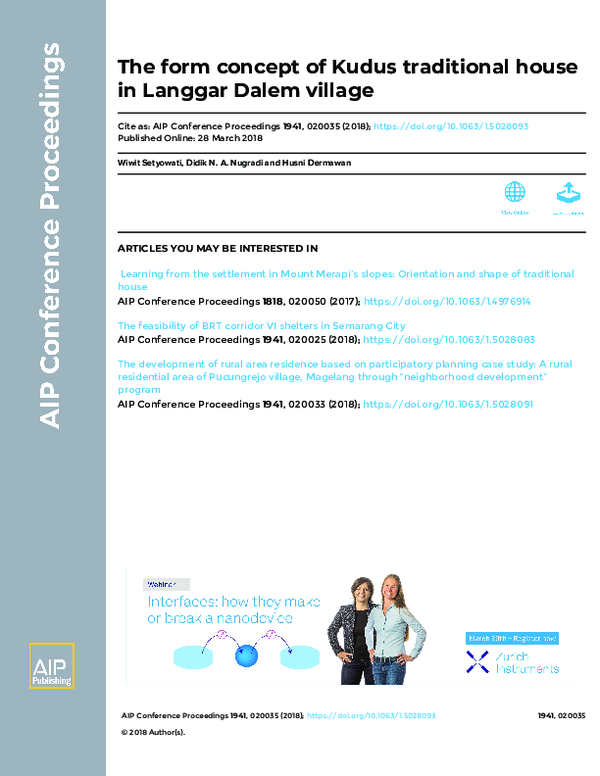 (PDF) The form concept of Kudus traditional house in Langgar Dalem ...
