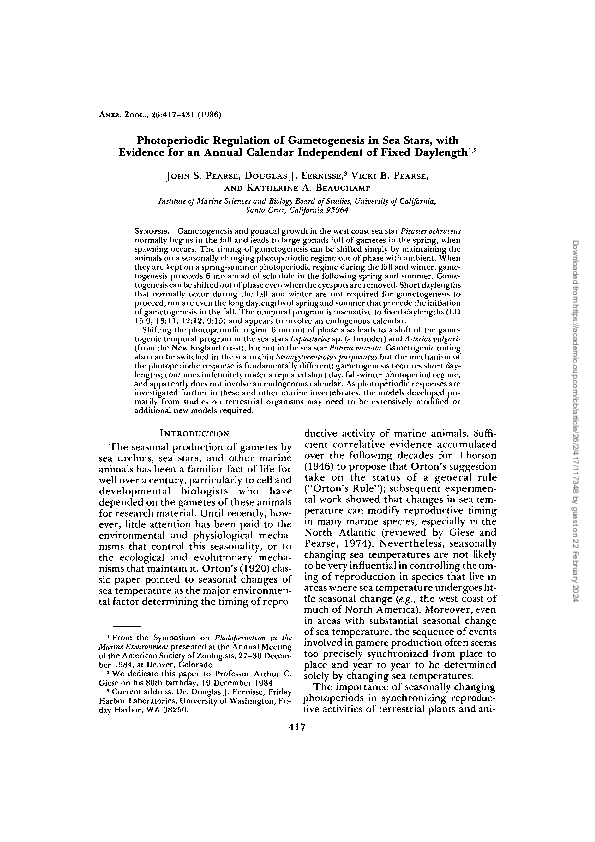(PDF) Photoperiodic regulation of gametogenesis in the Antarctic sea ...