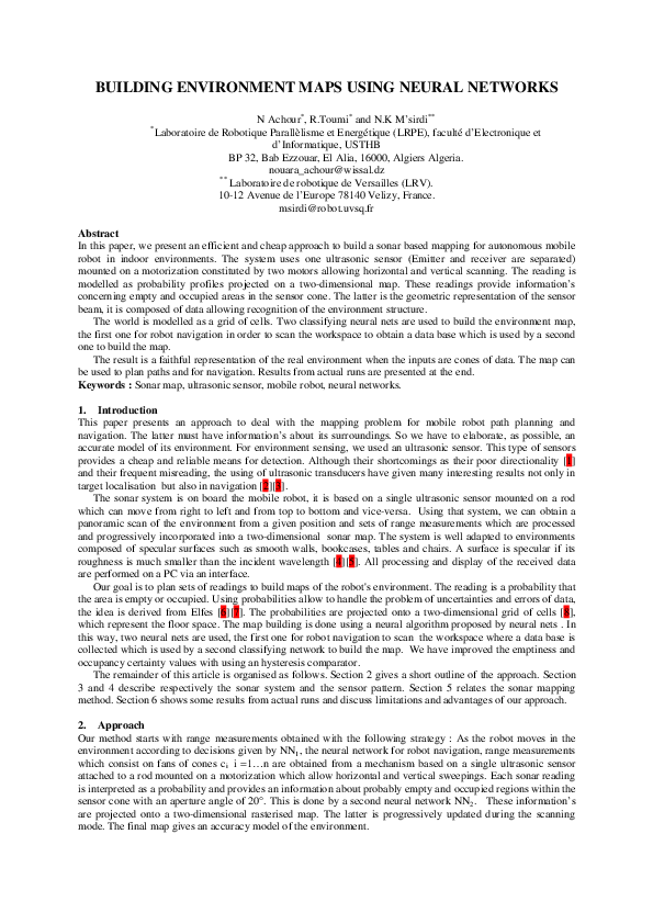 (PDF) Building Environment Maps using Neural Networks | Nk Ms - Academia.edu