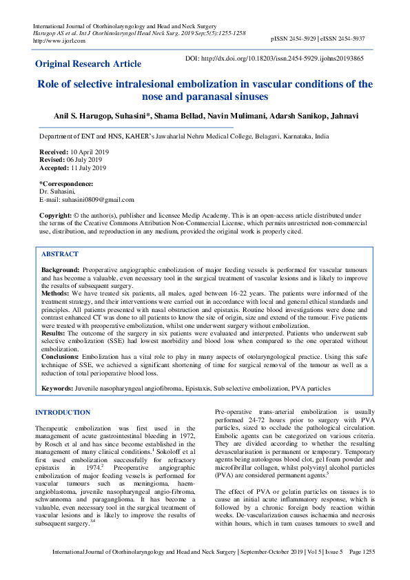(PDF) Role of selective intralesional embolization in vascular ...