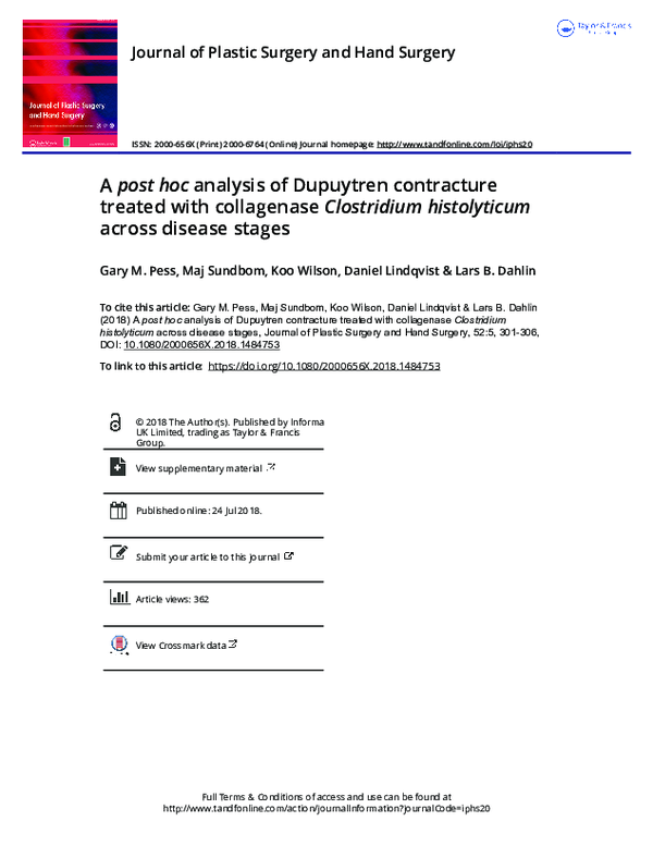 (PDF) A post hoc analysis of Dupuytren contracture treated with ...